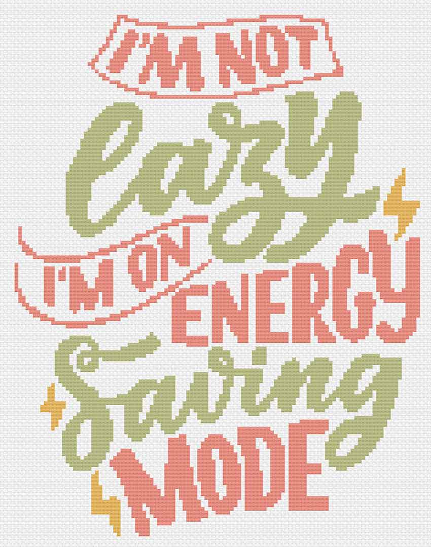 Energy Saving: Free Printable Counted Cross Stitch Pattern – Stitch Wit