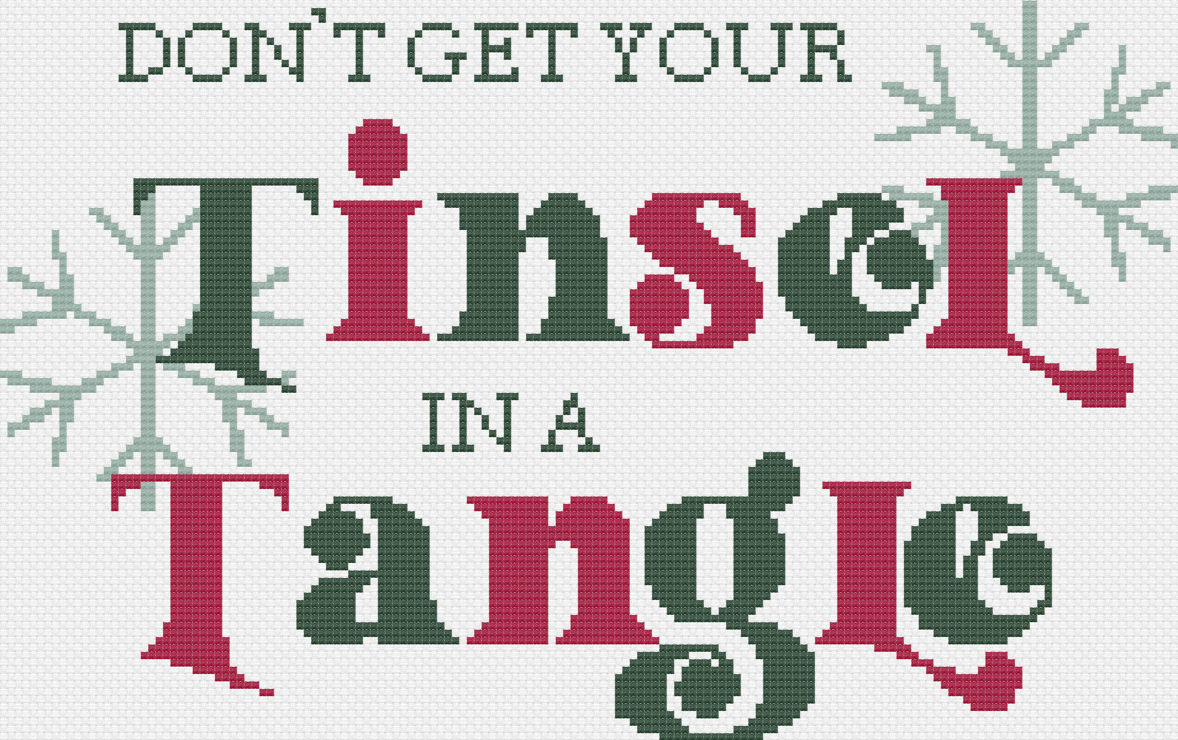 Tinsel Tangle: Free Printable Counted Cross Stitch Pattern – Stitch Wit